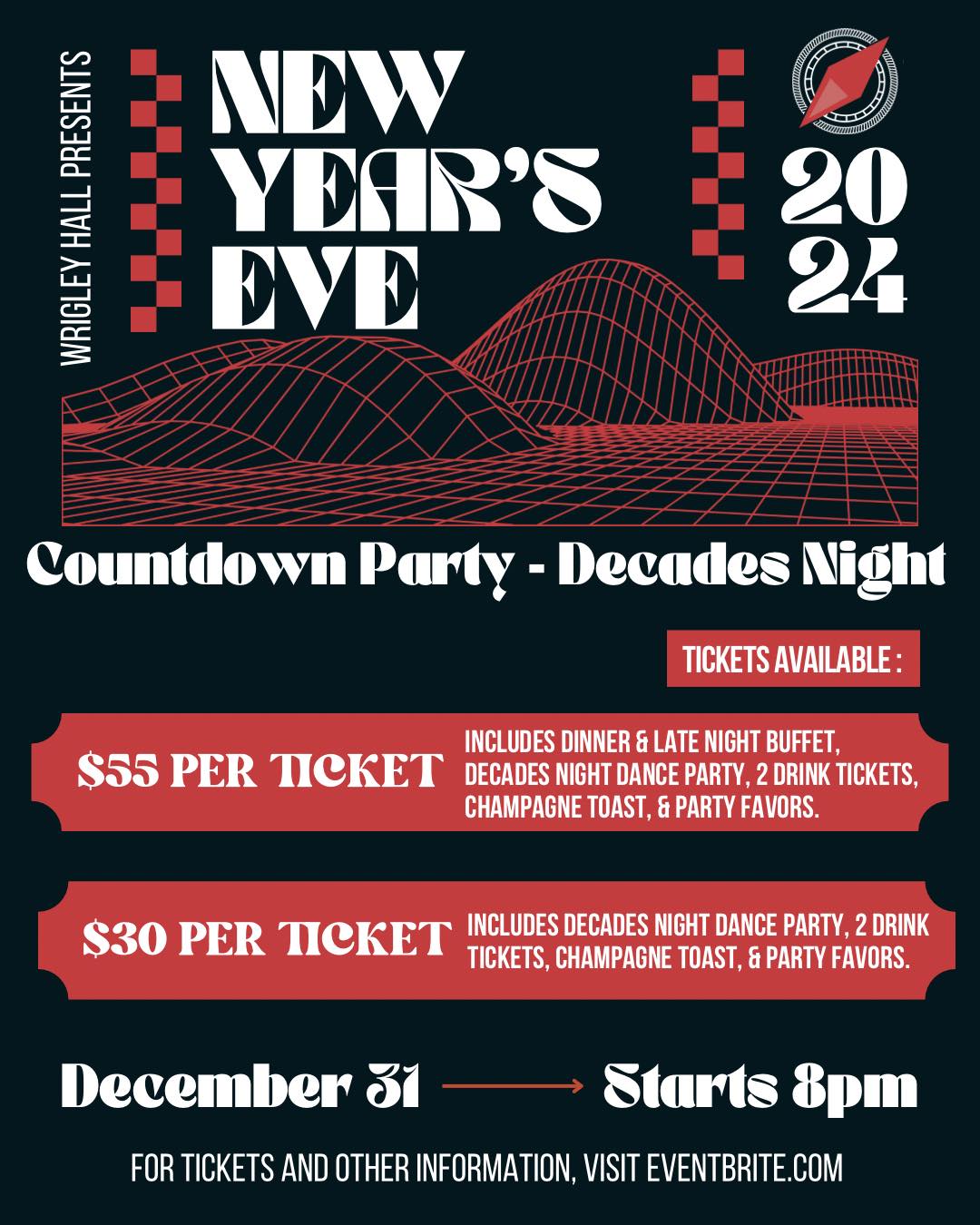 NYE Countdown Party - Decades Night