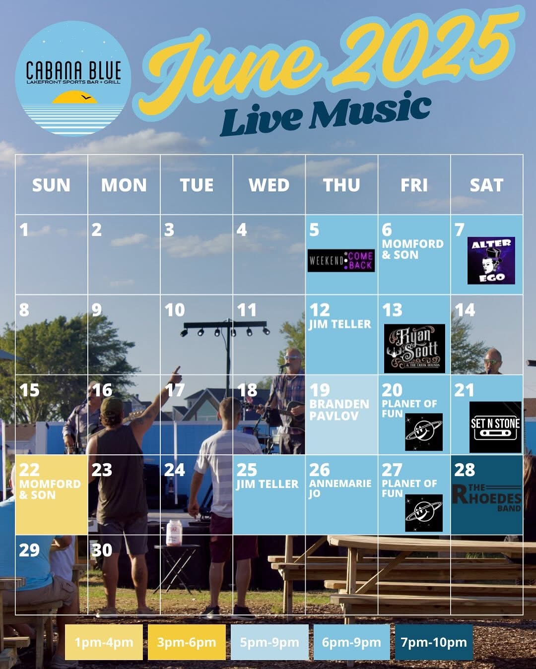 Cabana Blue Live Music: June 25-28